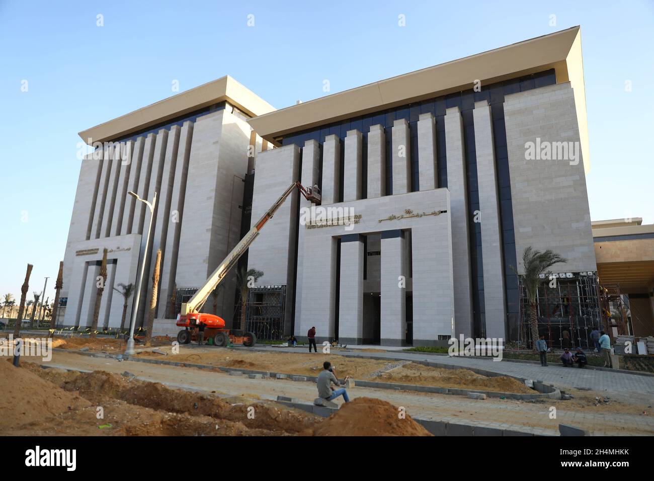 New Administrative Capital, Egypt. 3rd Nov, 2021. People work at the ...