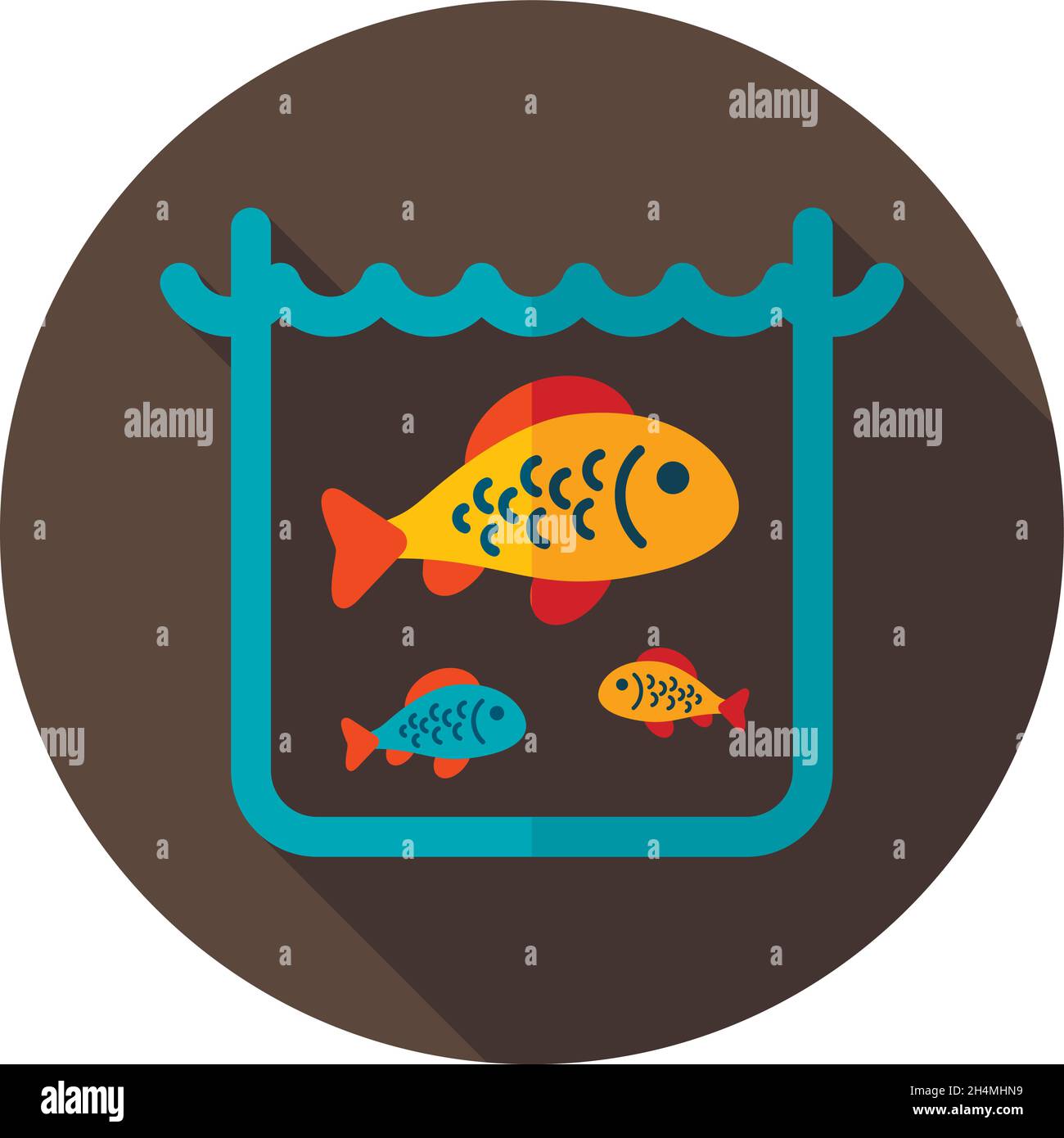Fish in a pond or aquarium icon. Farm animal sign. Graph symbol for ...