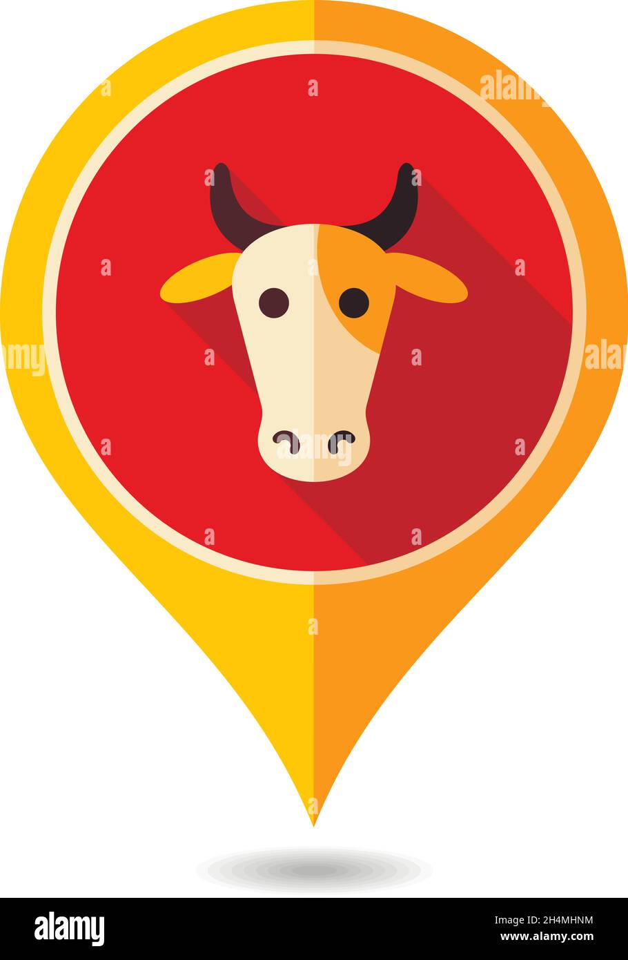 Cow pin map icon. Farm animal Map pointer. Map marker. Graph symbol for ...