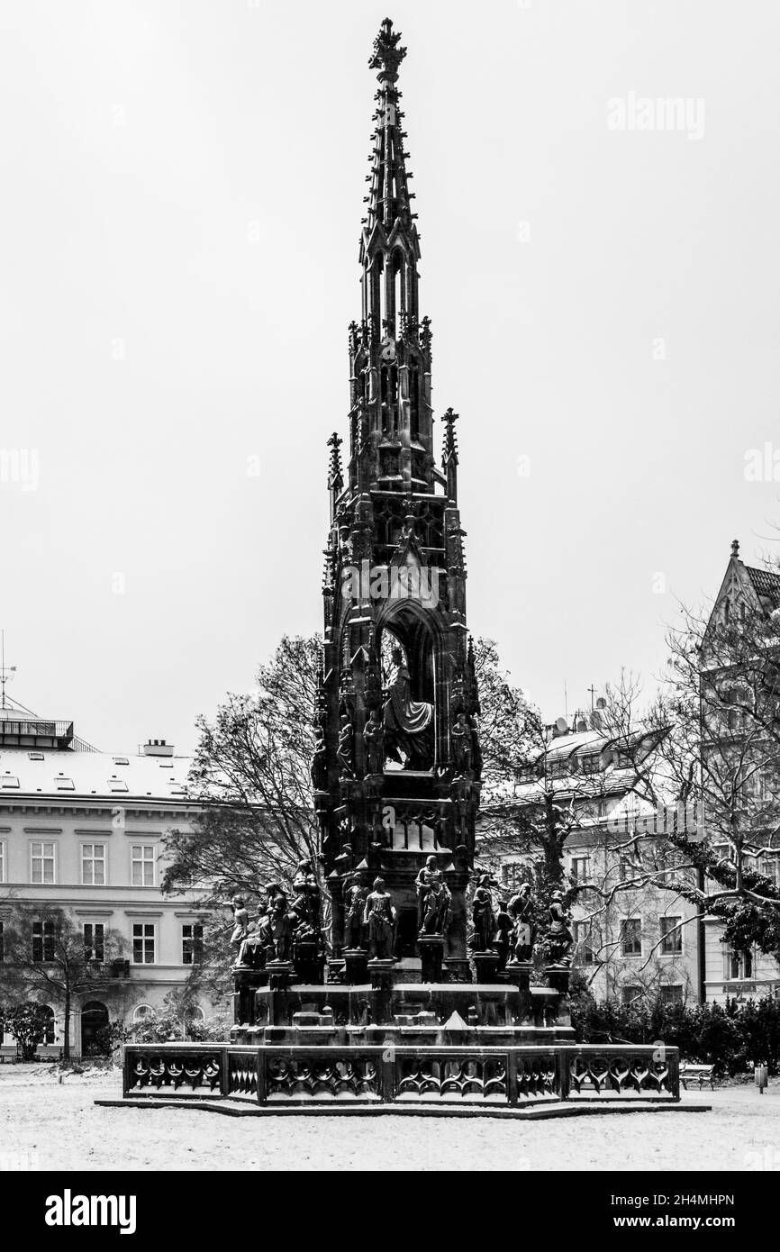 Old fountain in street Black and White Stock Photos & Images - Alamy