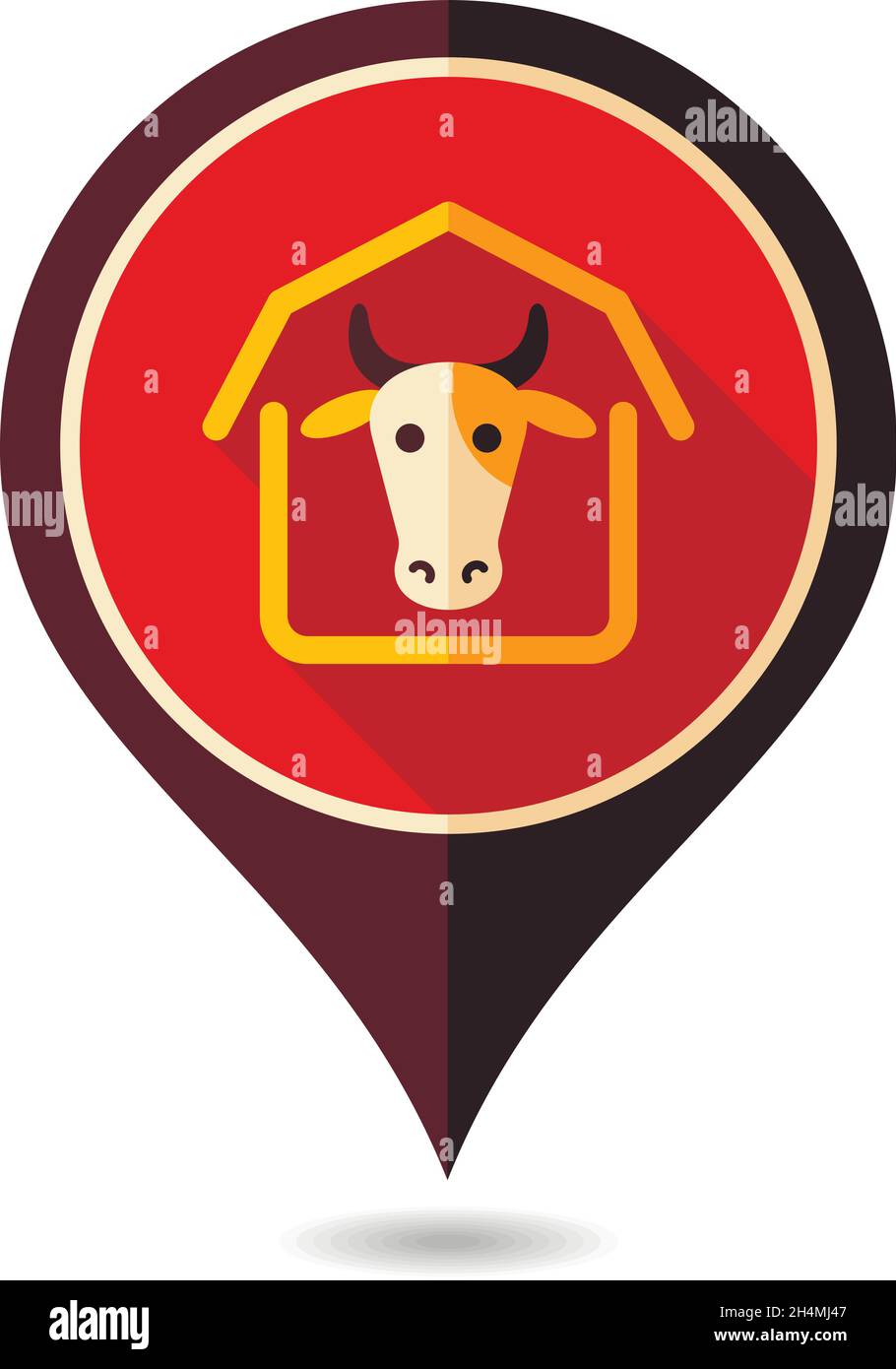 Cowshed pin map icon. Farm animal Map pointer. Map marker. Graph symbol ...