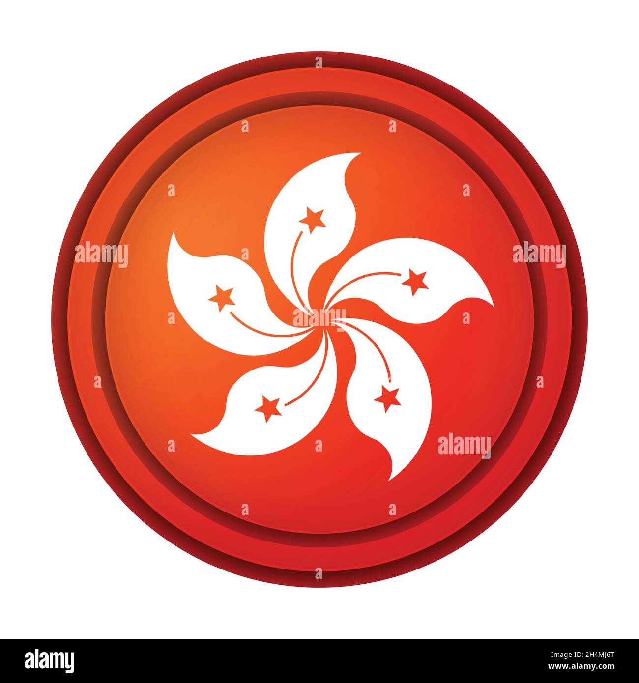 Glass light ball with flag of Hong Kong. Round sphere, template icon ...