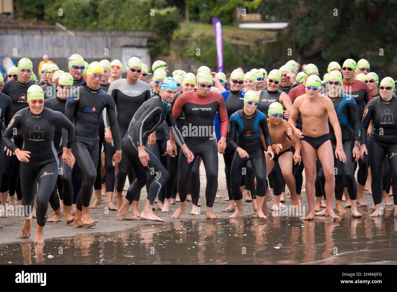 Ocean Swimmers competing in the 13th race of the North Shore Beach ...