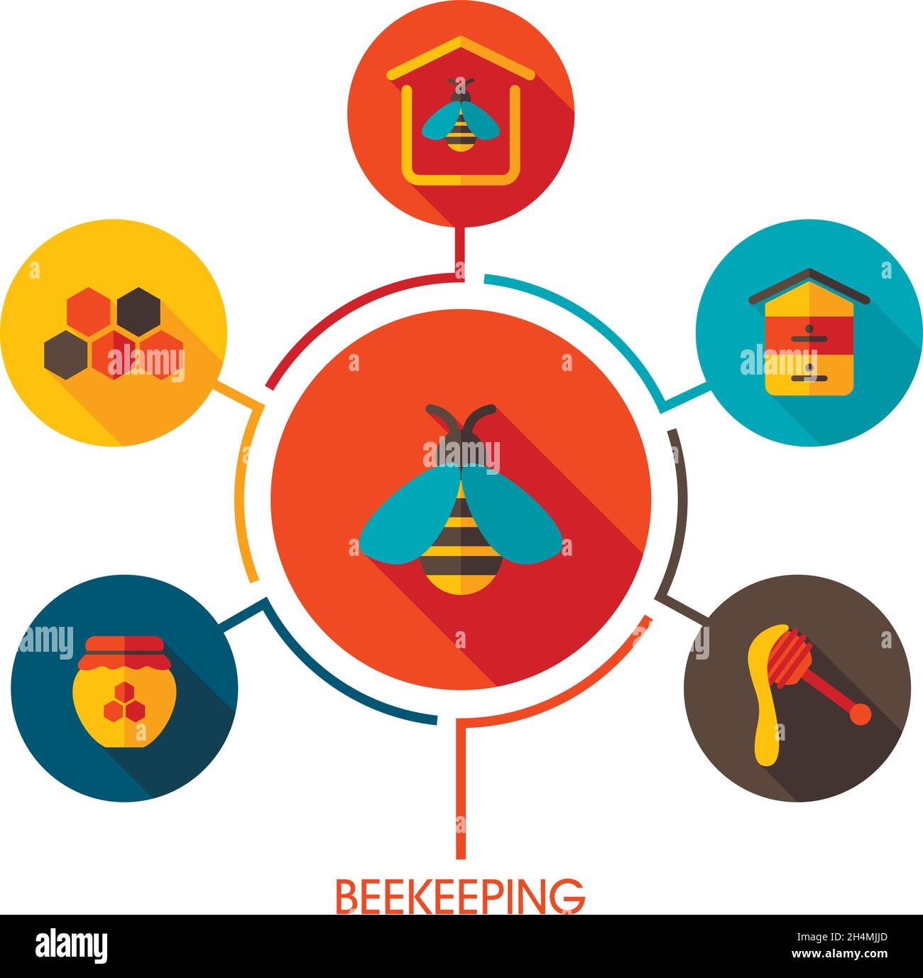 Beekeeping icon and agriculture infographics. Bee Farm sign. Graph ...