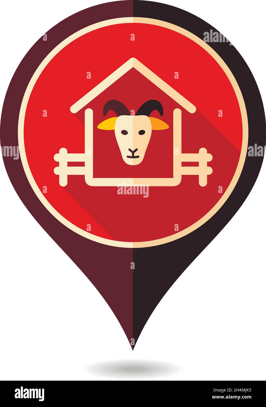 Goat house pin map icon. Farm animal Map pointer. Map marker. Graph ...