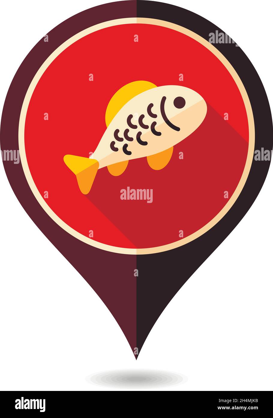 Fish pin map icon. Farm animal Map pointer. Map marker. Graph symbol ...