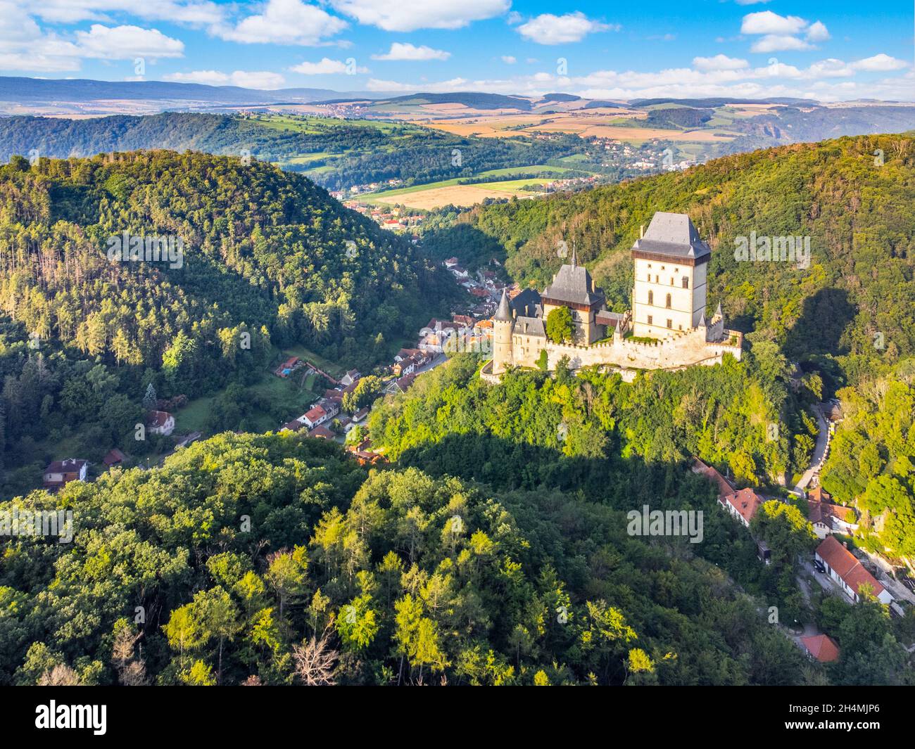 Karlstejn aerial hi-res stock photography and images - Alamy