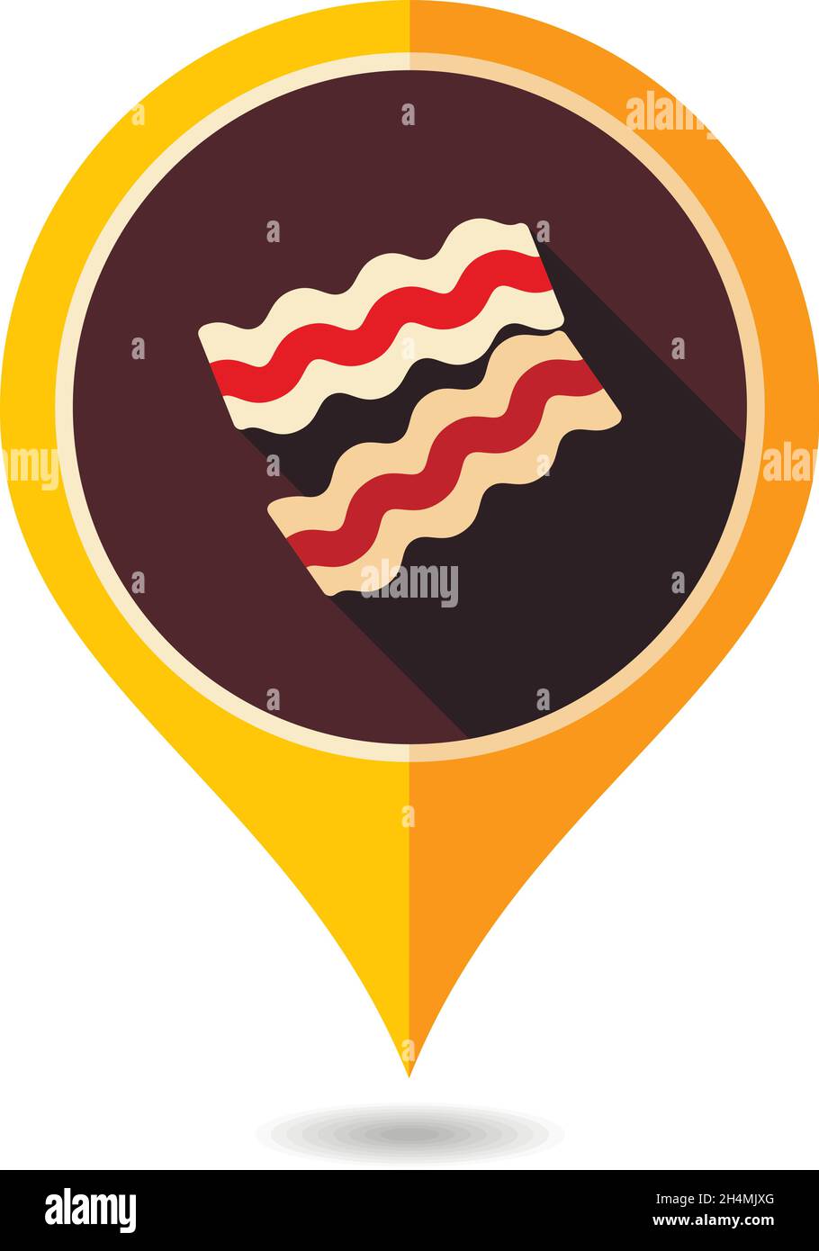 Bacon pieces pin map icon. Farm animal Map pointer. Map marker. Graph ...