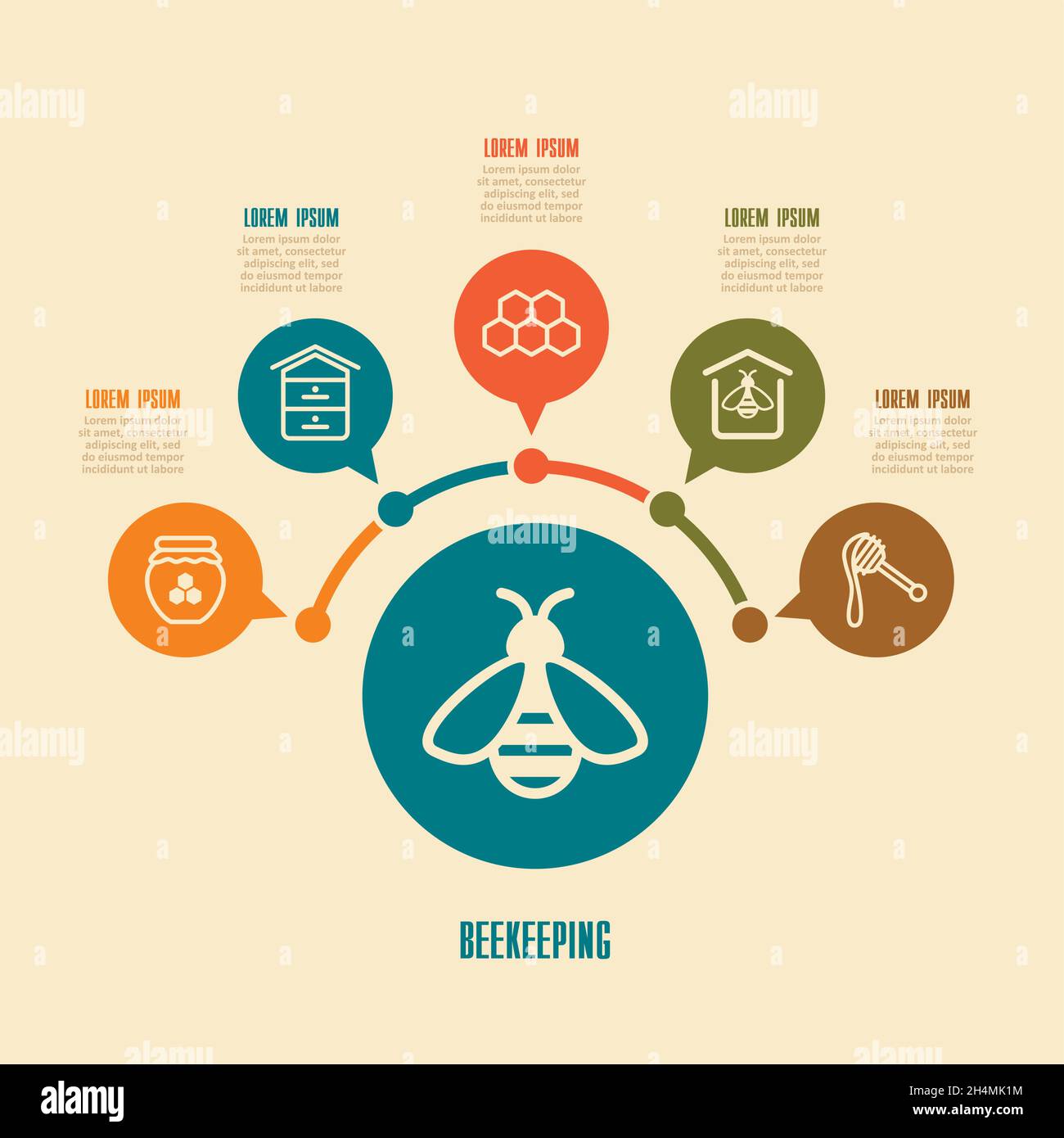 Beekeeping icon and agriculture infographics. Bee Farm sign. Graph ...