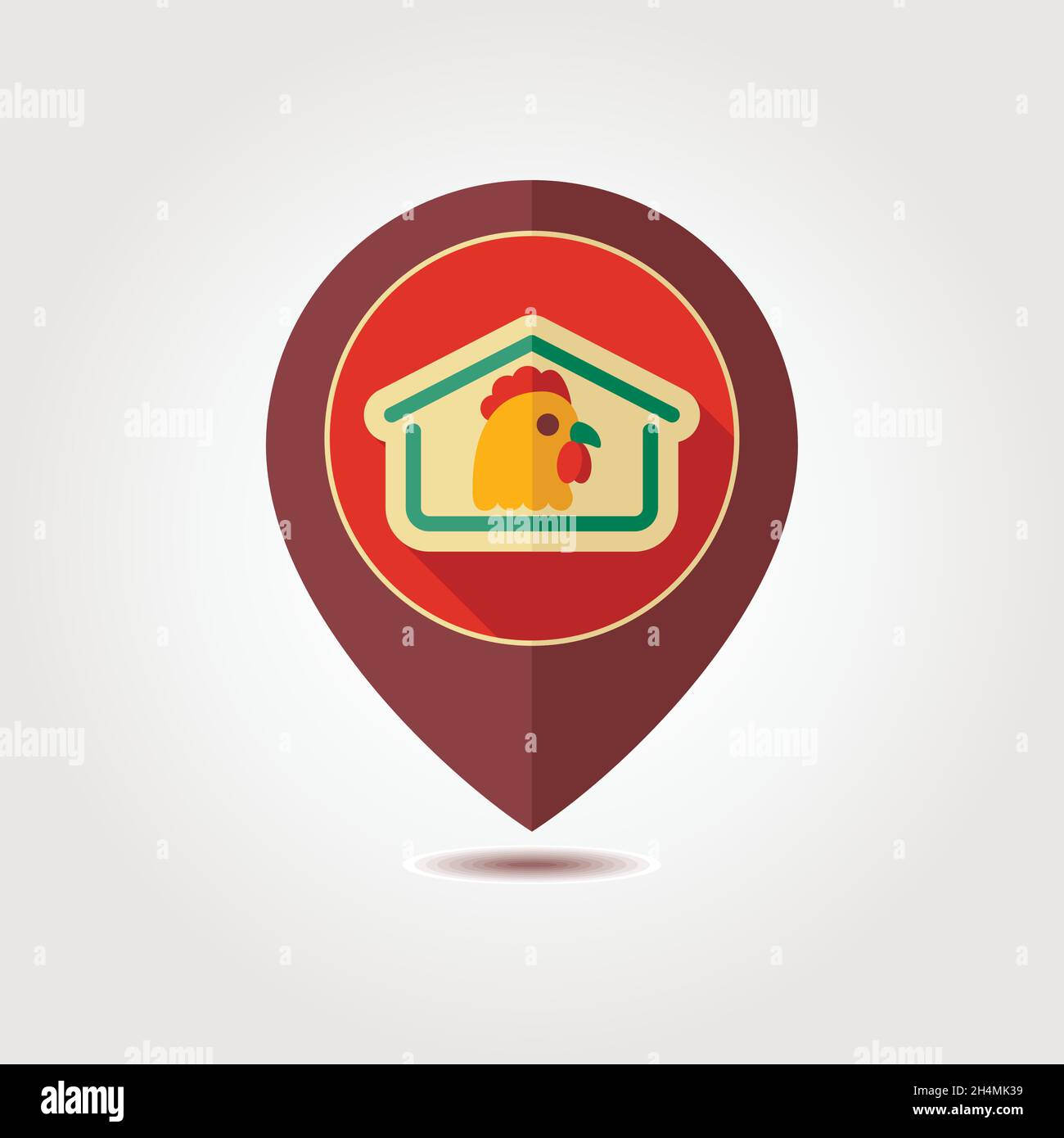 Chicken house pin map icon. Farm animal Map pointer. Map marker. Graph ...