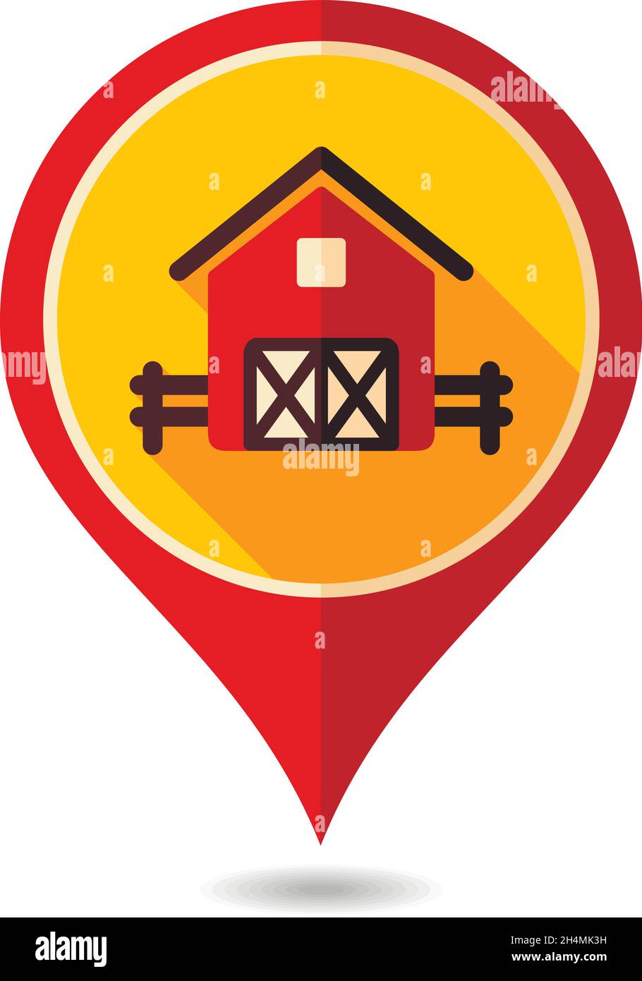 Barn pin map icon. Farm animal Map pointer. Map marker. Graph symbol ...