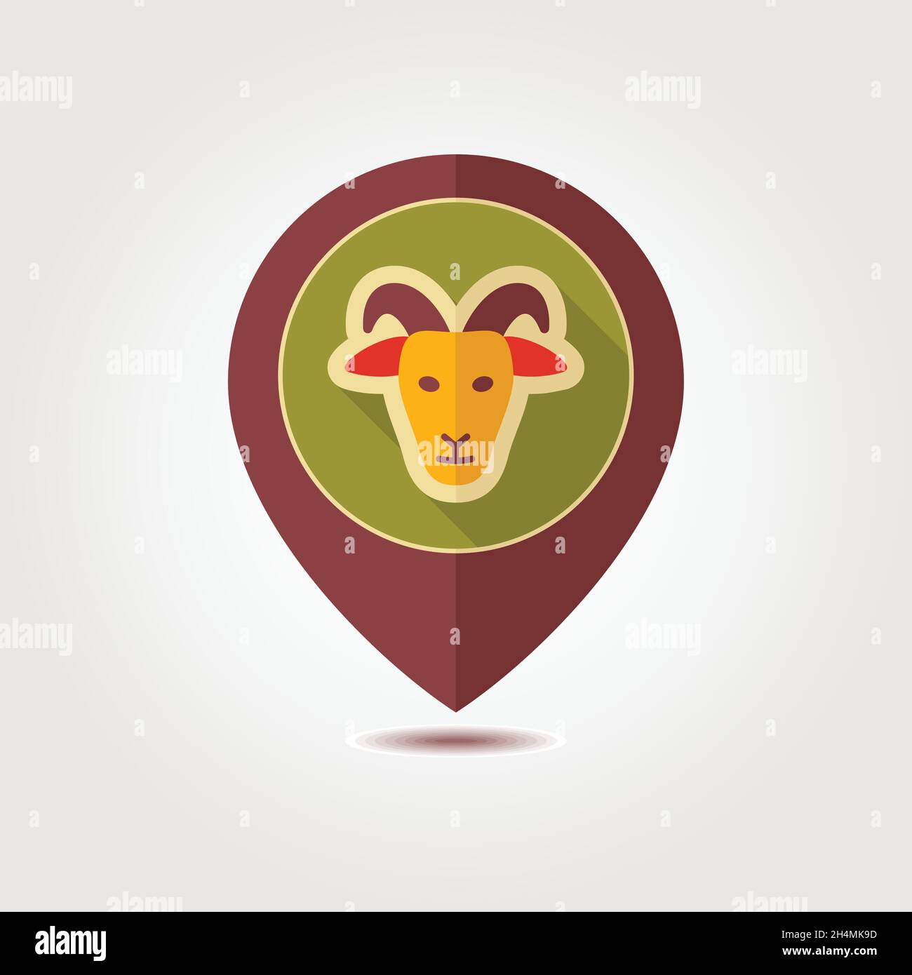 Goat pin map icon. Farm animal Map pointer. Map marker. Graph symbol ...