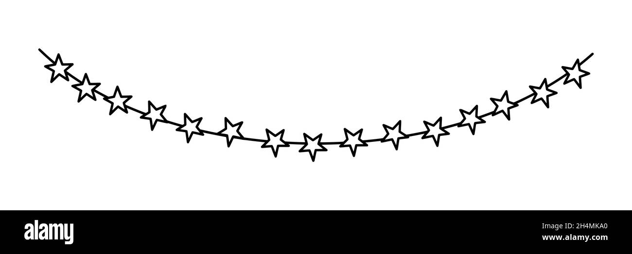 Garland with stars for carnival or celebration. Decor garlands isolated ...