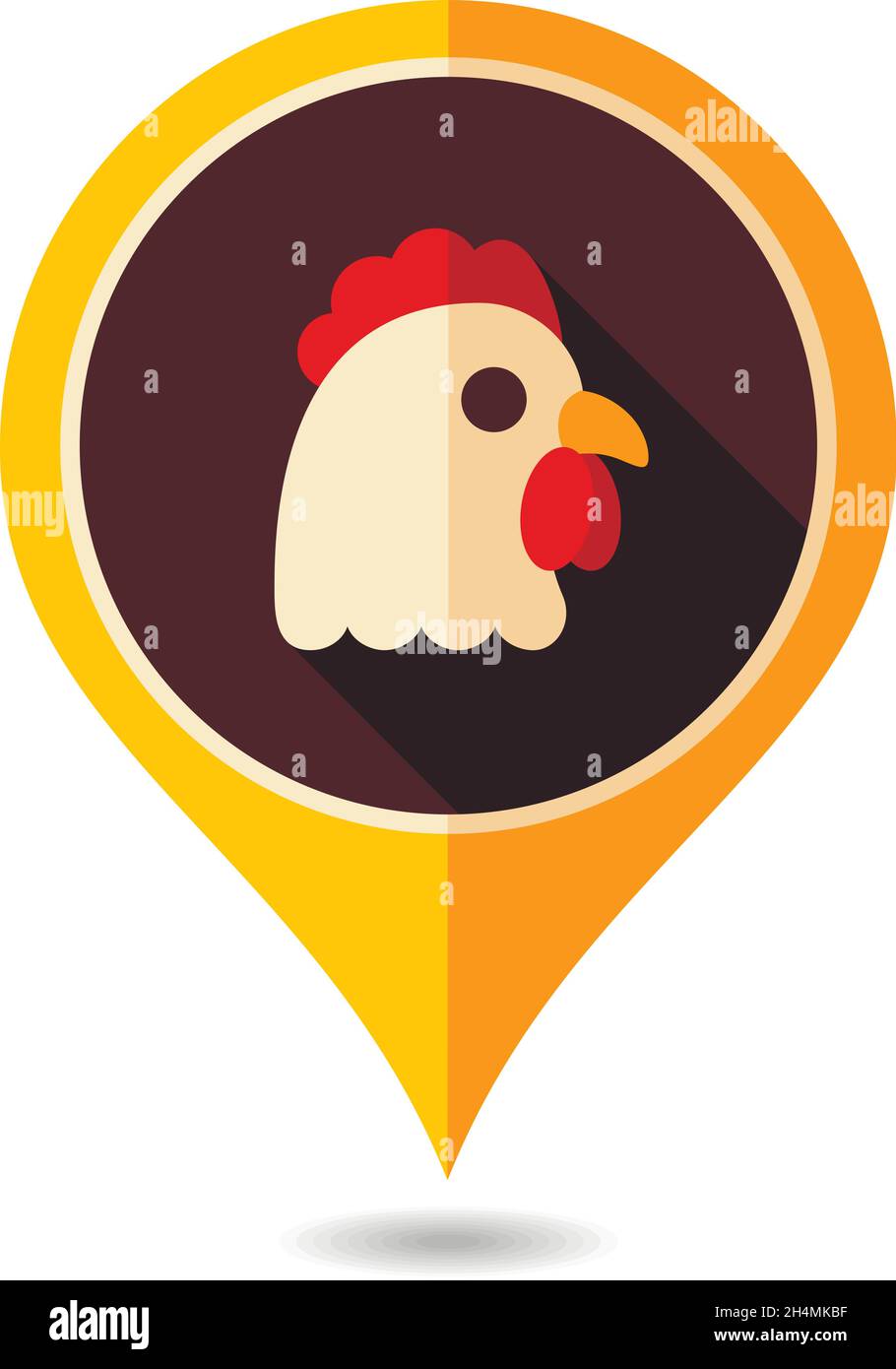 Chicken pin map icon. Farm animal Map pointer. Map marker. Graph symbol ...