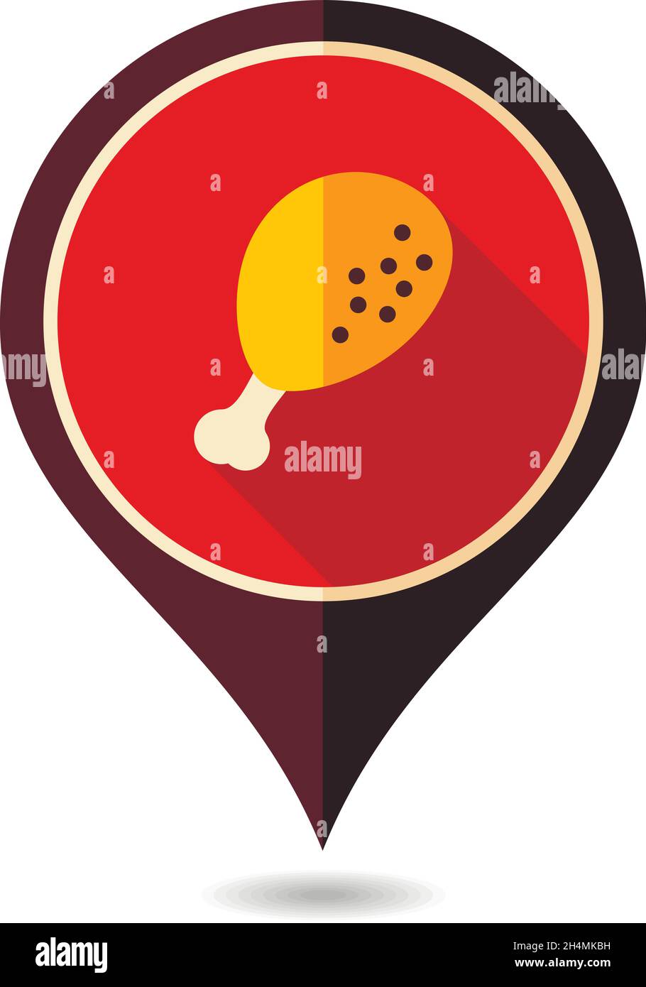 Chicken leg pin map icon. Farm animal Map pointer. Map marker. Graph ...