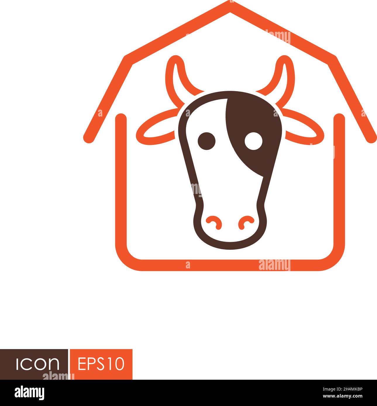 Cowshed icon. Farm animal sign. Graph symbol for your web site design ...