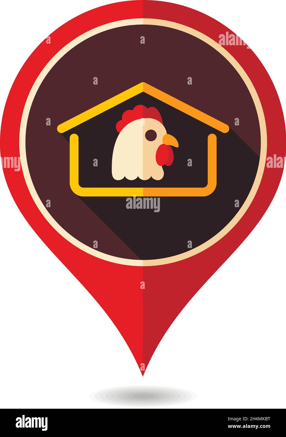 Chicken house pin map icon. Farm animal Map pointer. Map marker. Graph ...