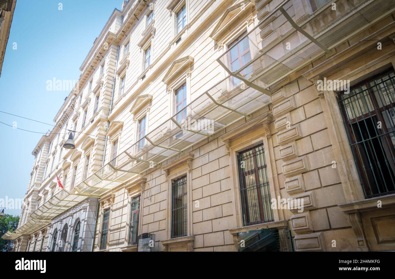 Beyoglu, Istanbul, Turkey - 08.03.2021: historical building of Private ...