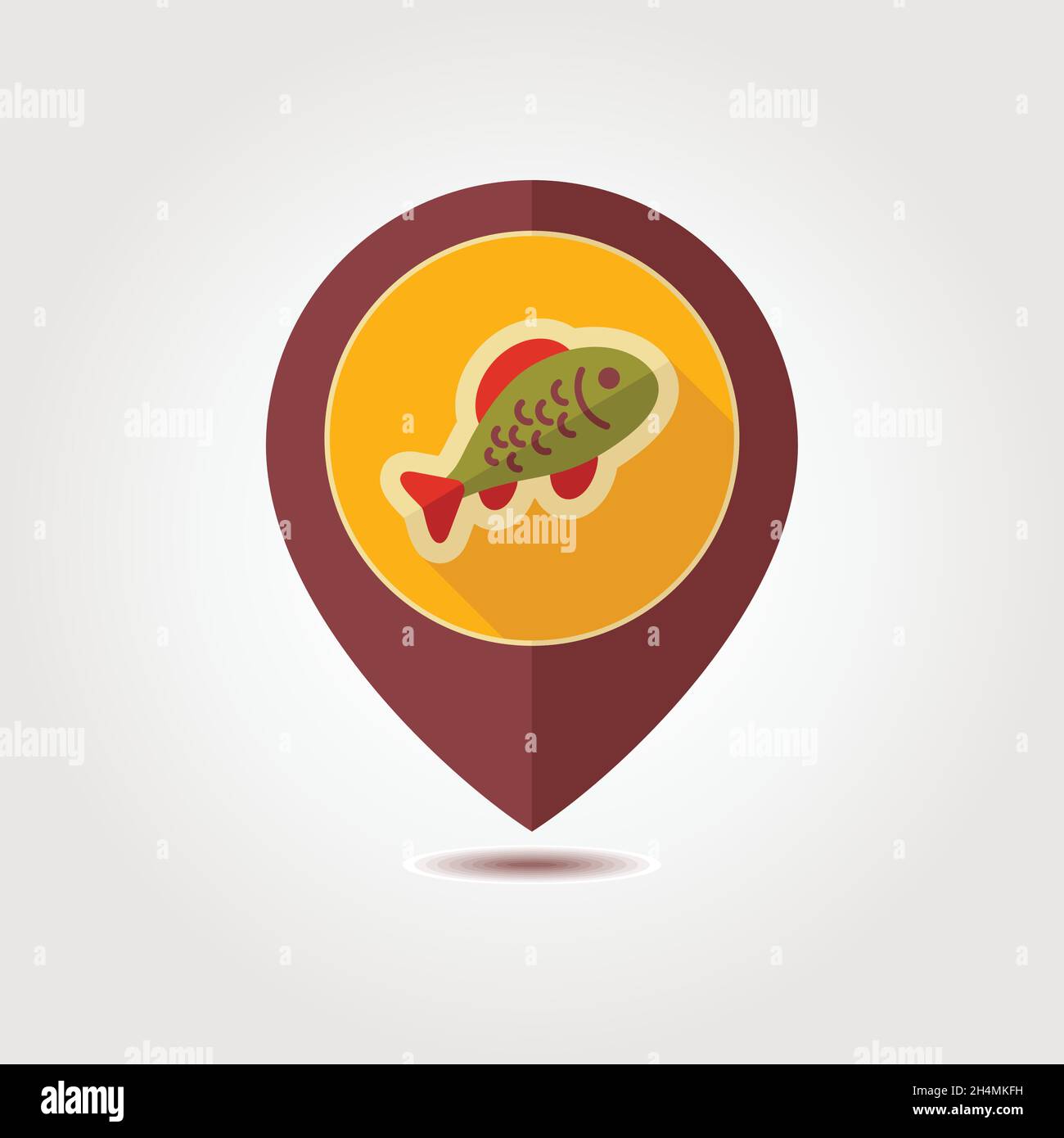 Fish pin map icon. Farm animal Map pointer. Map marker. Graph symbol ...