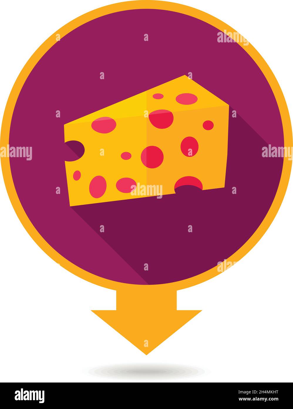 Piece of cheese pin map icon. Farm animal Map pointer. Map marker ...