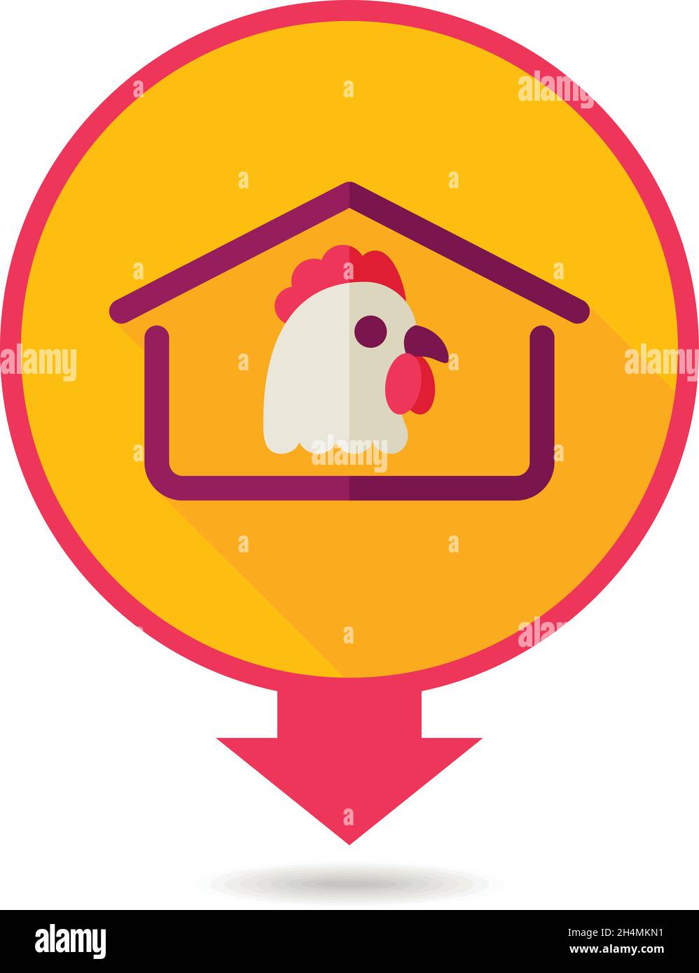 Chicken house pin map icon. Farm animal Map pointer. Map marker. Graph ...