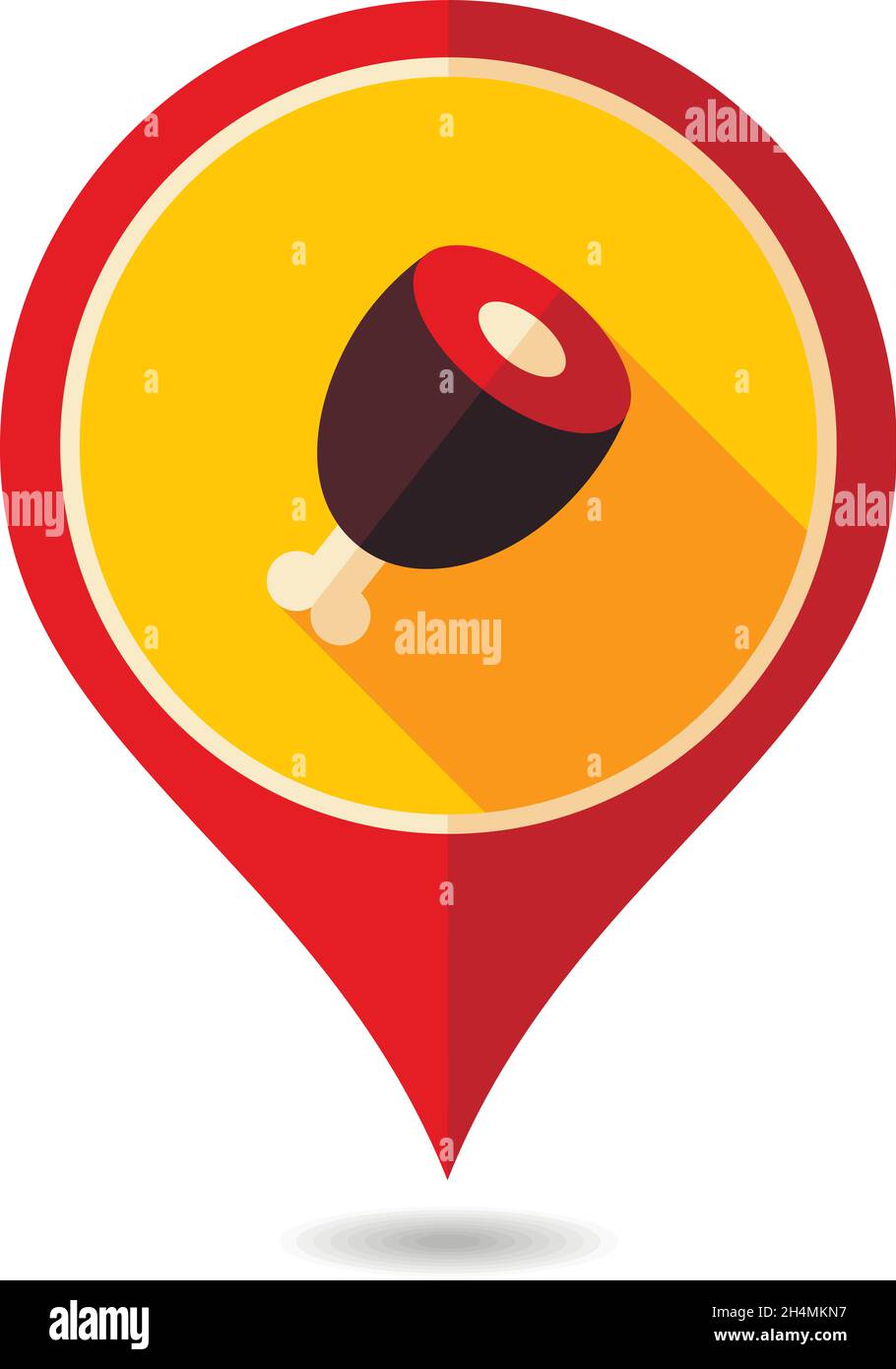 Meat leg pin map icon. Farm animal Map pointer. Map marker. Graph ...