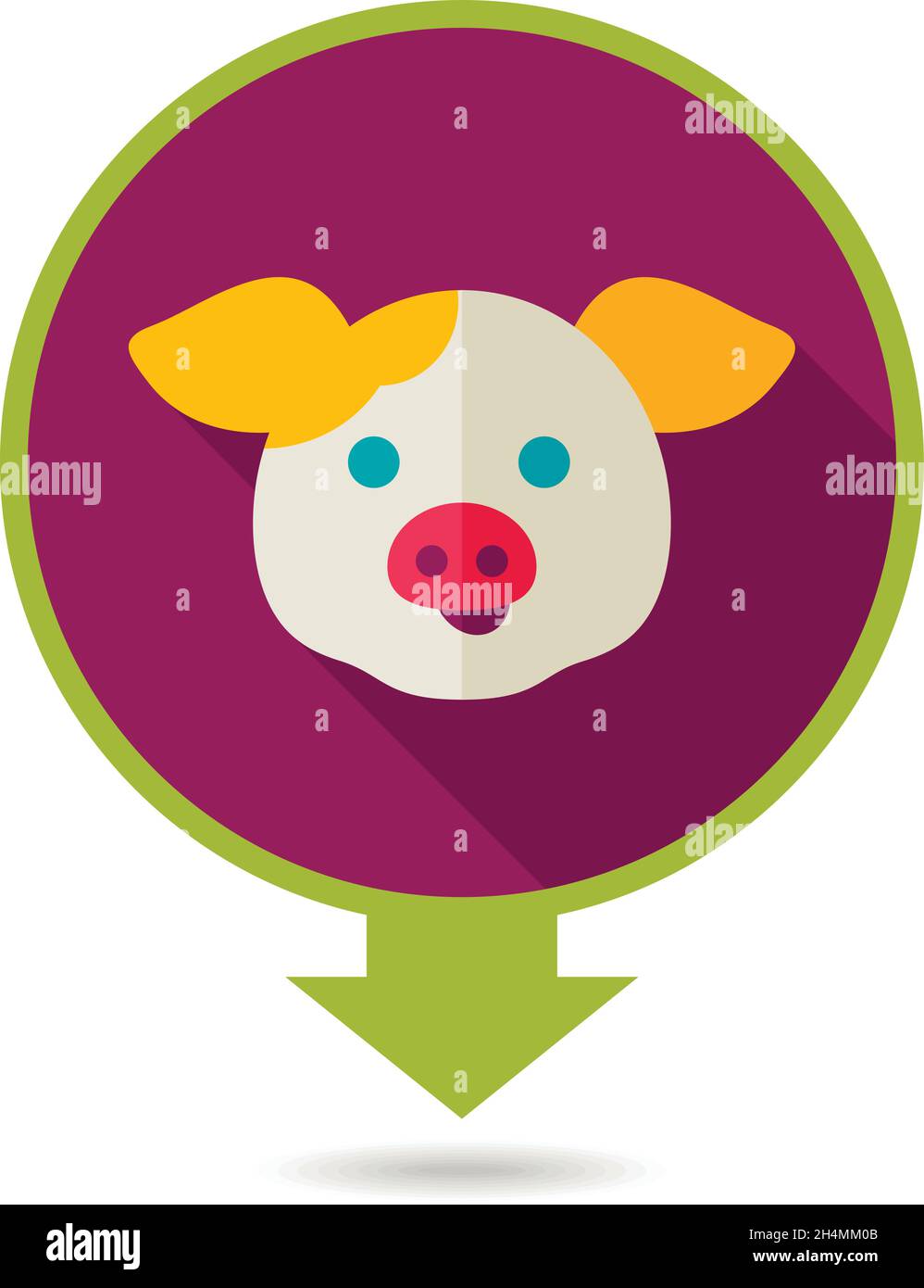 Pig pin map icon. Farm animal Map pointer. Map marker. Graph symbol for ...