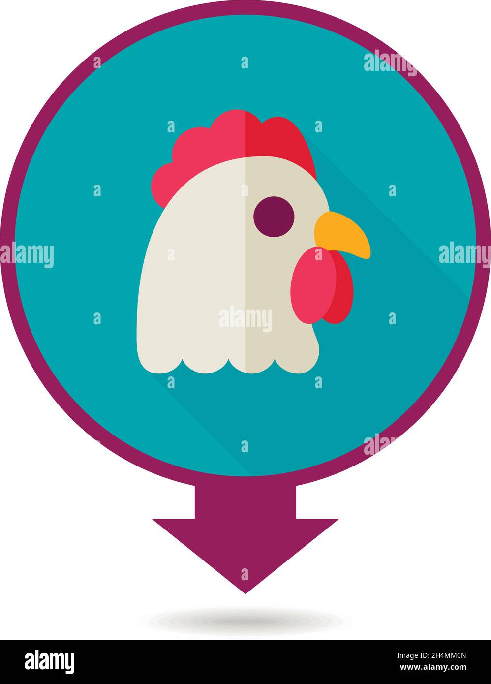 Chicken pin map icon. Farm animal Map pointer. Map marker. Graph symbol ...