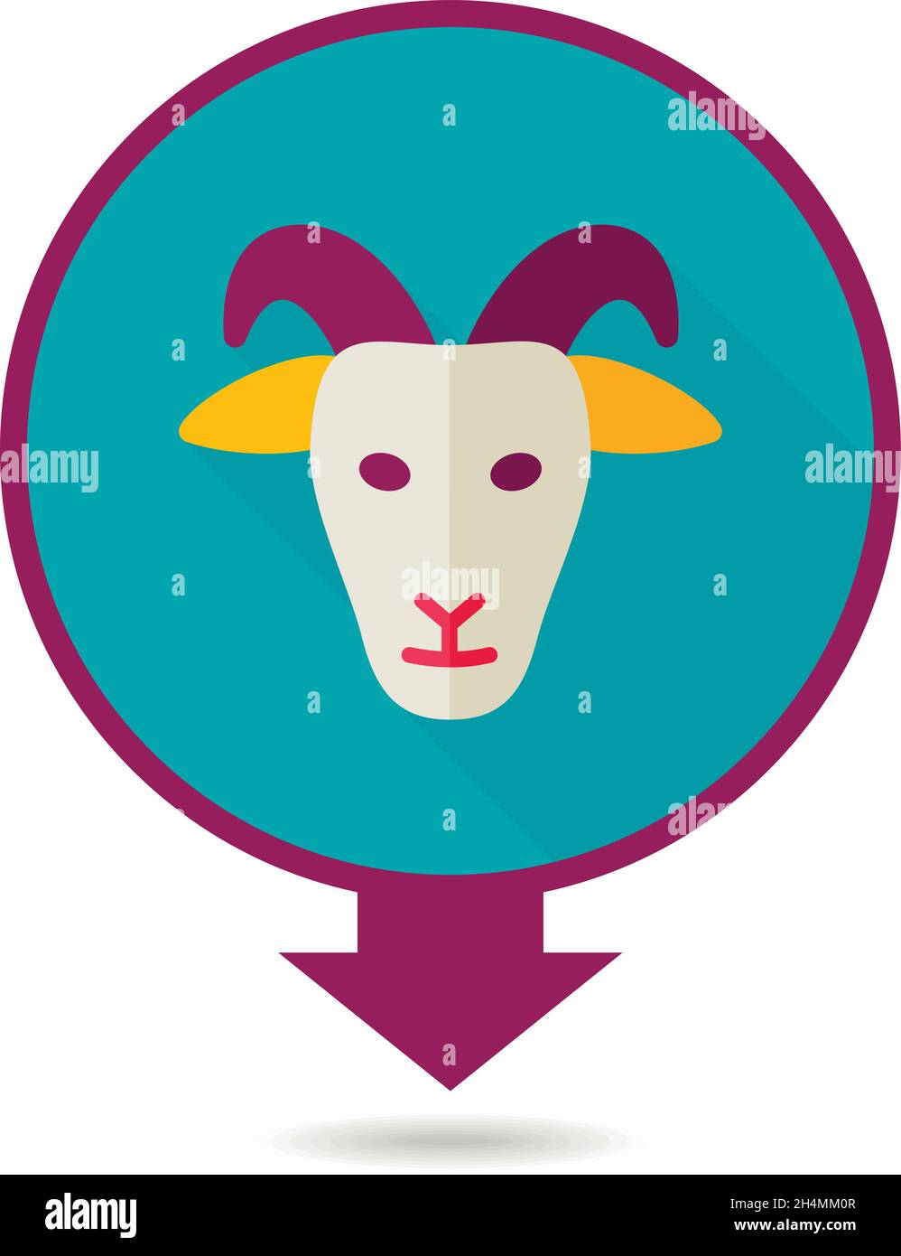 Goat pin map icon. Farm animal Map pointer. Map marker. Graph symbol ...