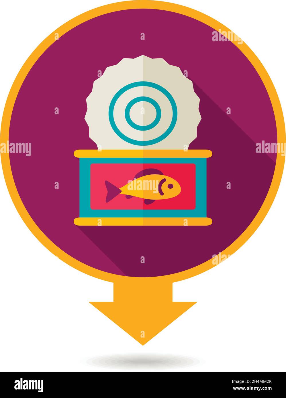 Fish preserves pin map icon. Farm animal Map pointer. Map marker. Graph ...