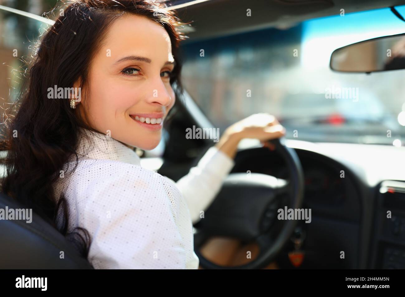 Happy beautiful lady posing Stock Photo - Alamy
