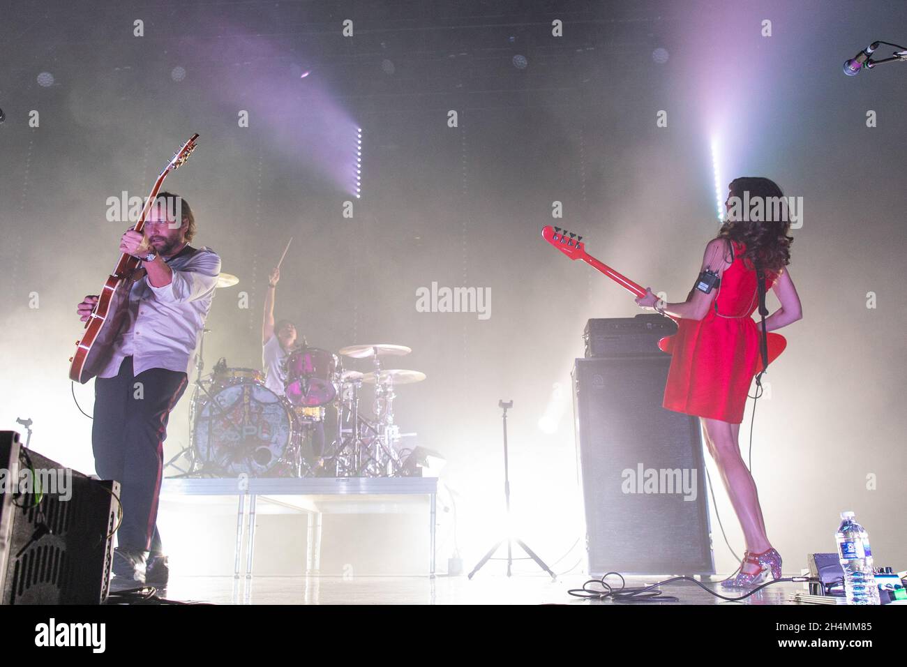 Brian Aubert, Chris Guanlao and Nikki Monninger of Silversun Pickups at The Sylvee on November 2 ...