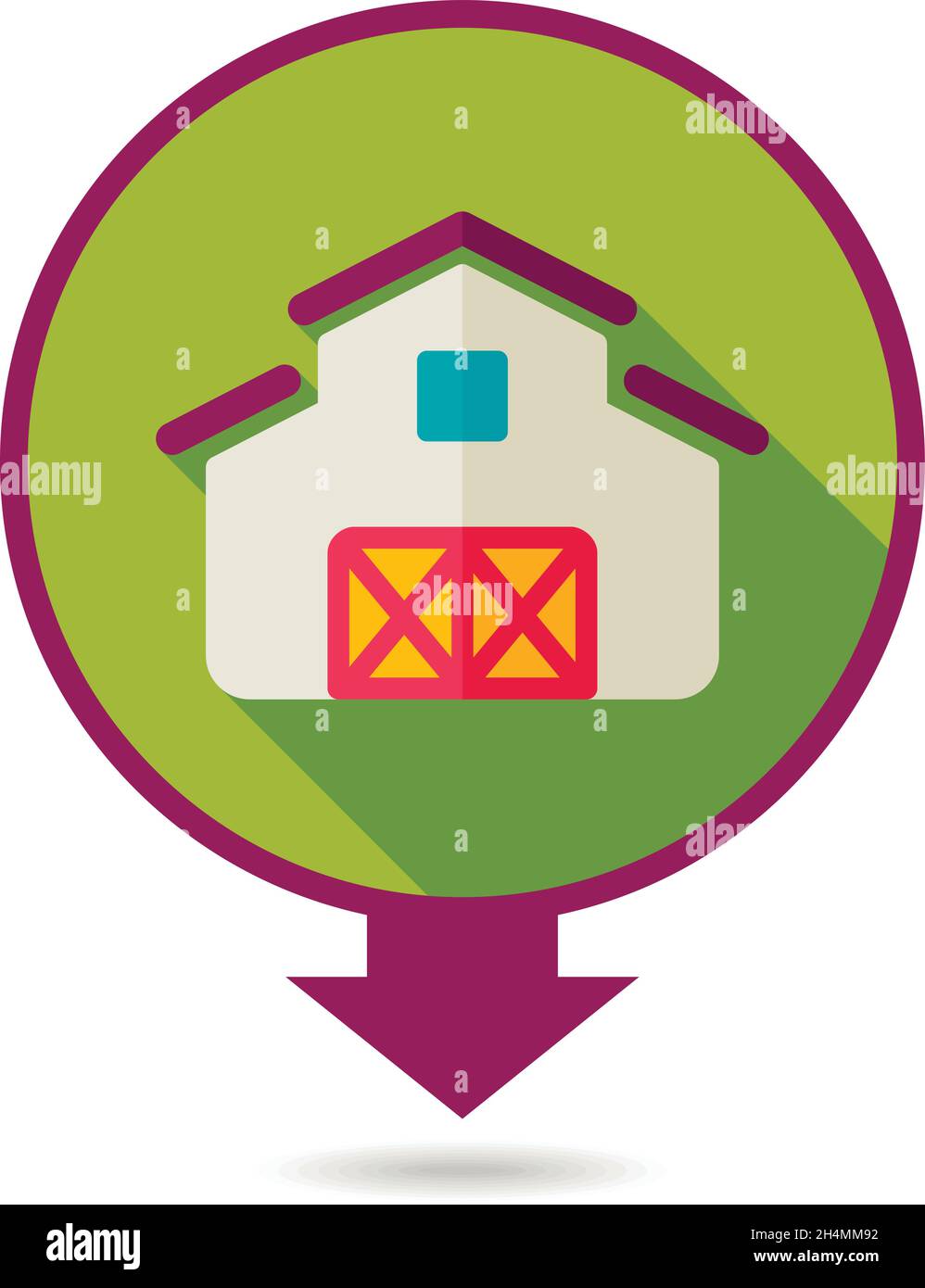 Barn pin map icon. Farm animal Map pointer. Map marker. Graph symbol ...