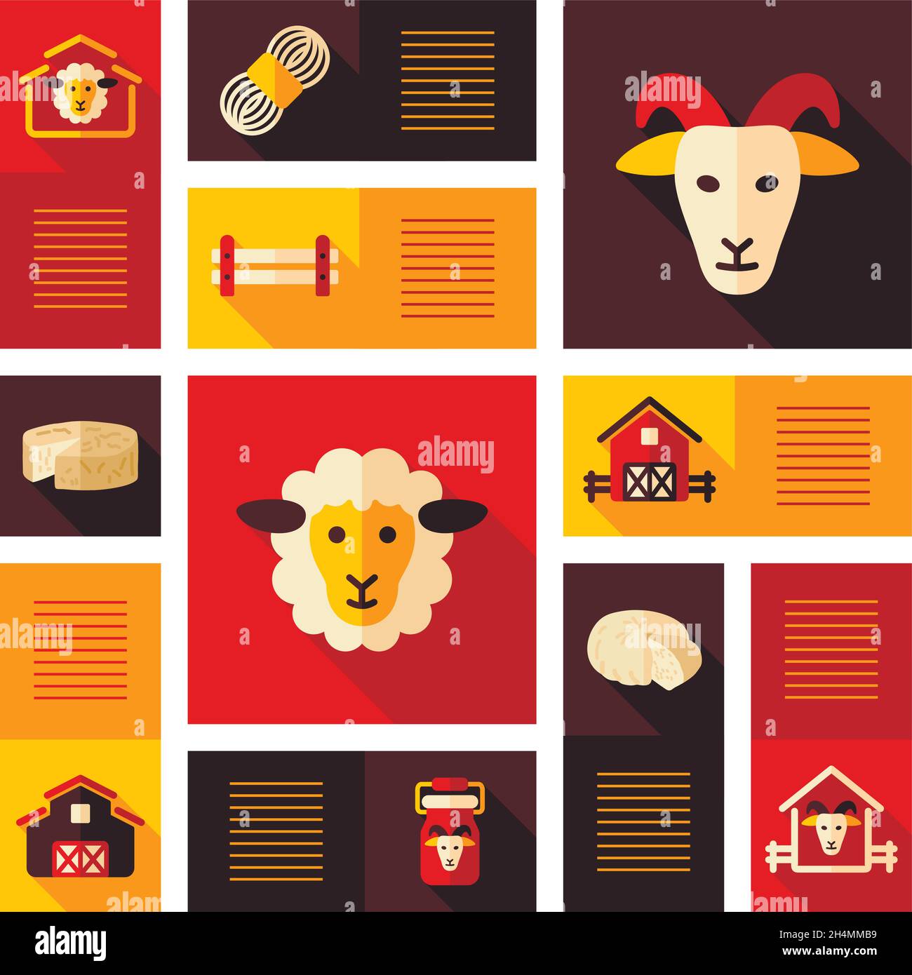 Farm animal icons set. Sheep and Goat. Graph symbol for your web site ...
