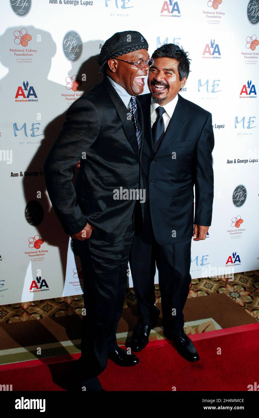 Actor Samuel L. Jackson and George Lopez attends red carpet arrivals ...