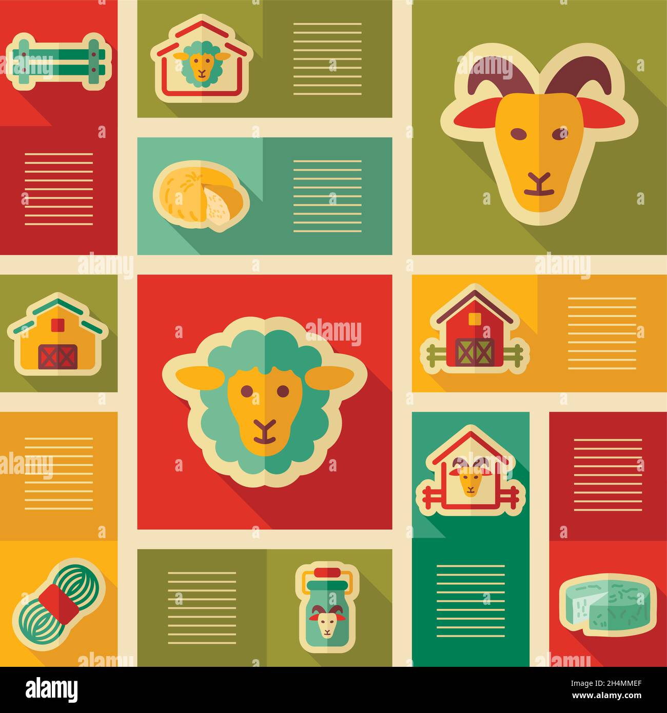 Farm animal icons set. Sheep and Goat. Graph symbol for your web site ...