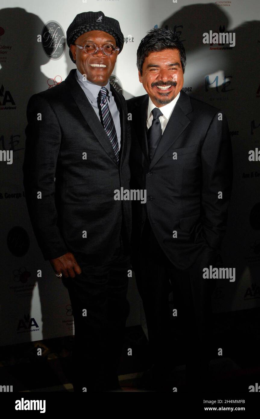 Actor Samuel L. Jackson and George Lopez attends red carpet arrivals ...