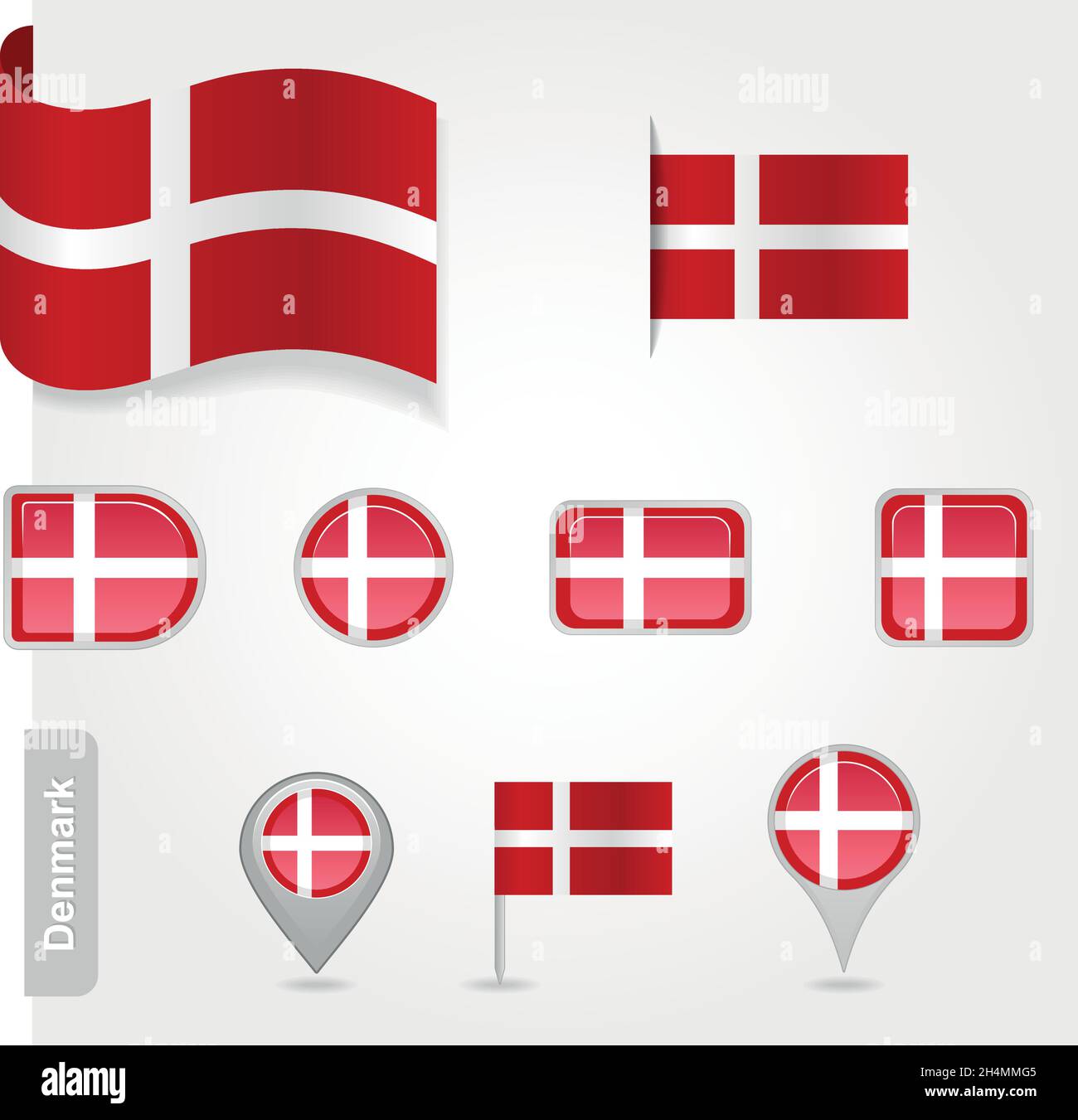 Denmark icon set of flags EPS 10 Stock Vector Image & Art - Alamy