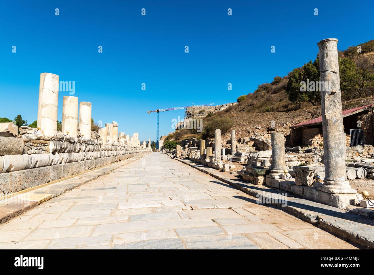 Marble Street leading to the Great Theatre at Ephesus ancient site in ...