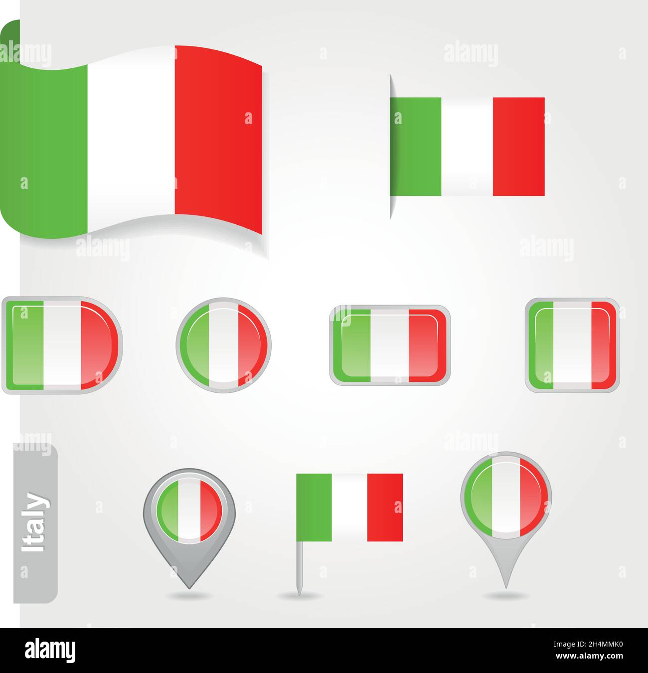 Italy icon set of flags EPS 10 Stock Vector Image & Art - Alamy