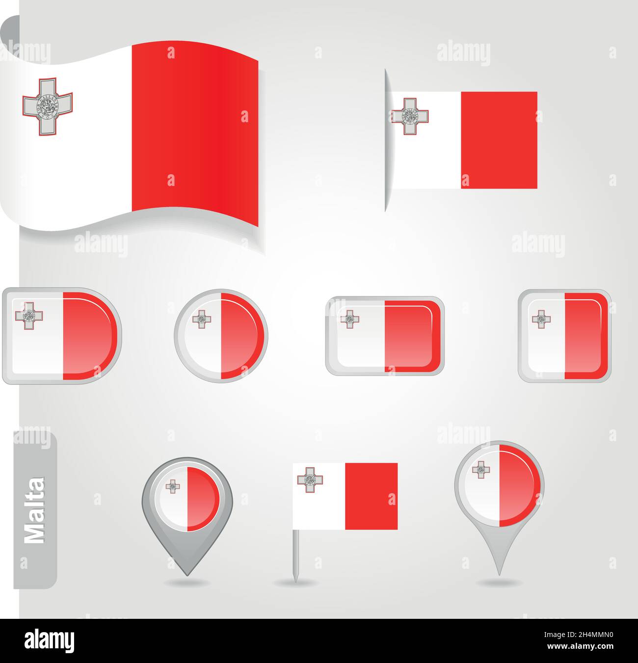 Malta icon set of flags EPS 10 Stock Vector Image & Art - Alamy