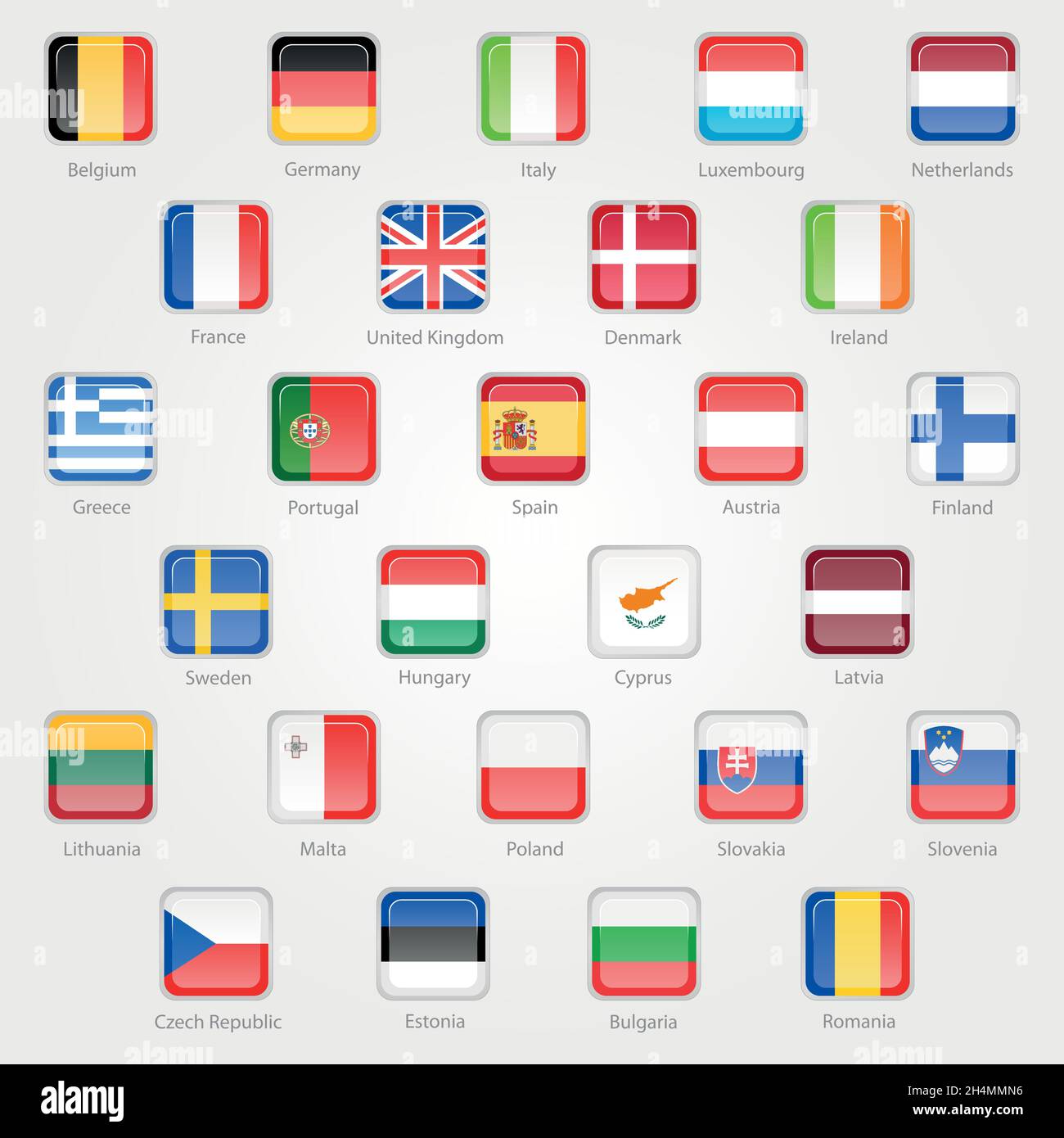 icons depicting the flags of the EU countries set EPS 10 Stock Vector ...
