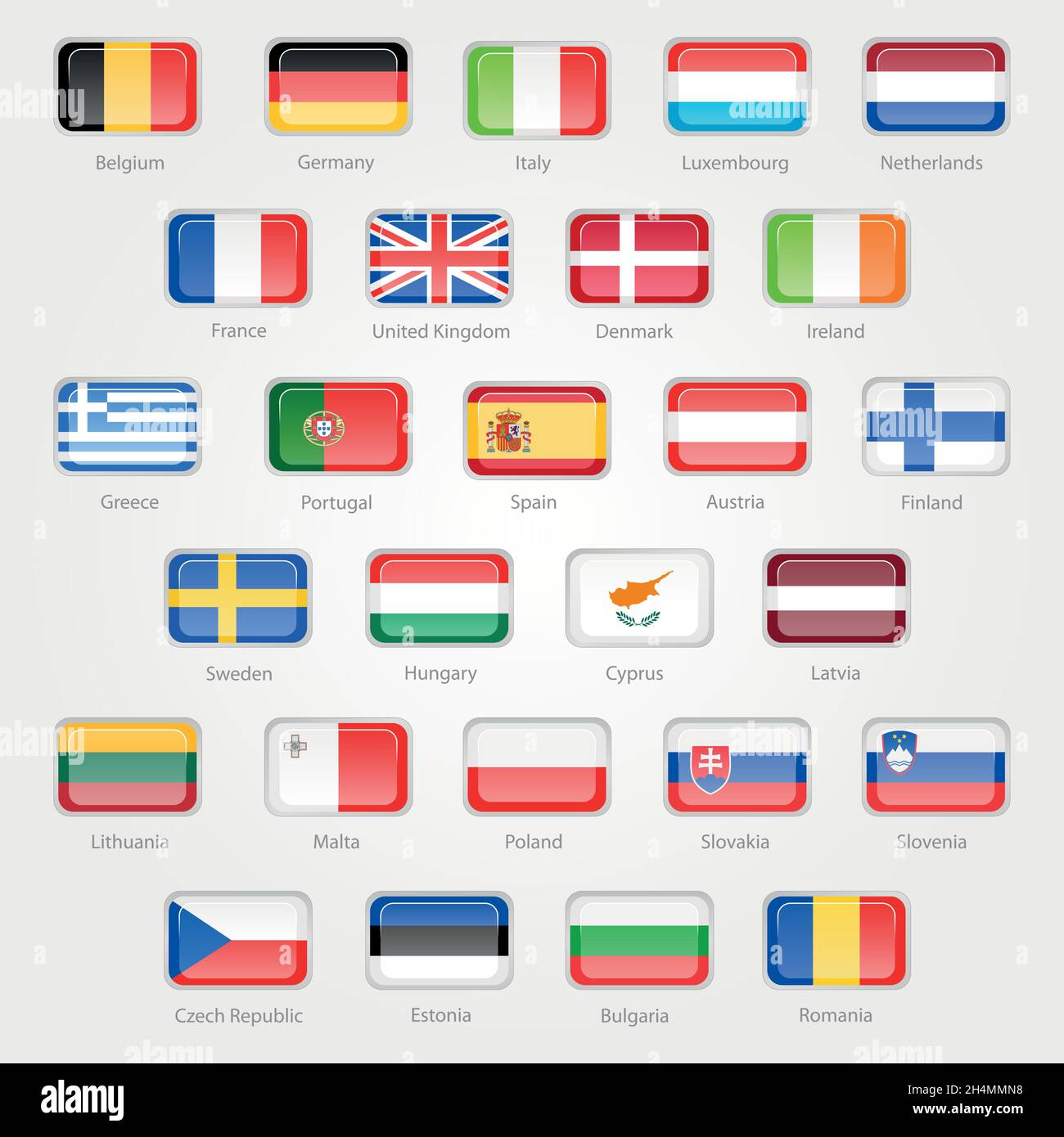 icons depicting the flags of the EU countries set EPS 10 Stock Vector ...