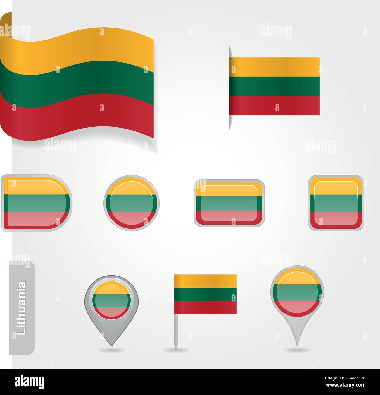 Lithuanian icon set of flags EPS 10 Stock Vector Image & Art - Alamy