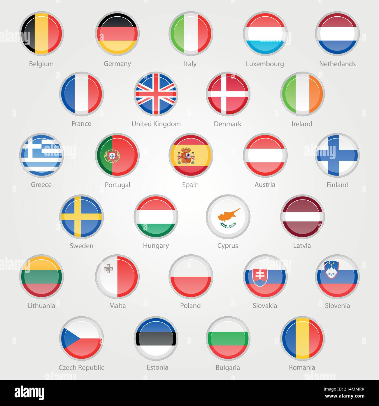 icons depicting the flags of the EU countries set EPS 10 Stock Vector ...