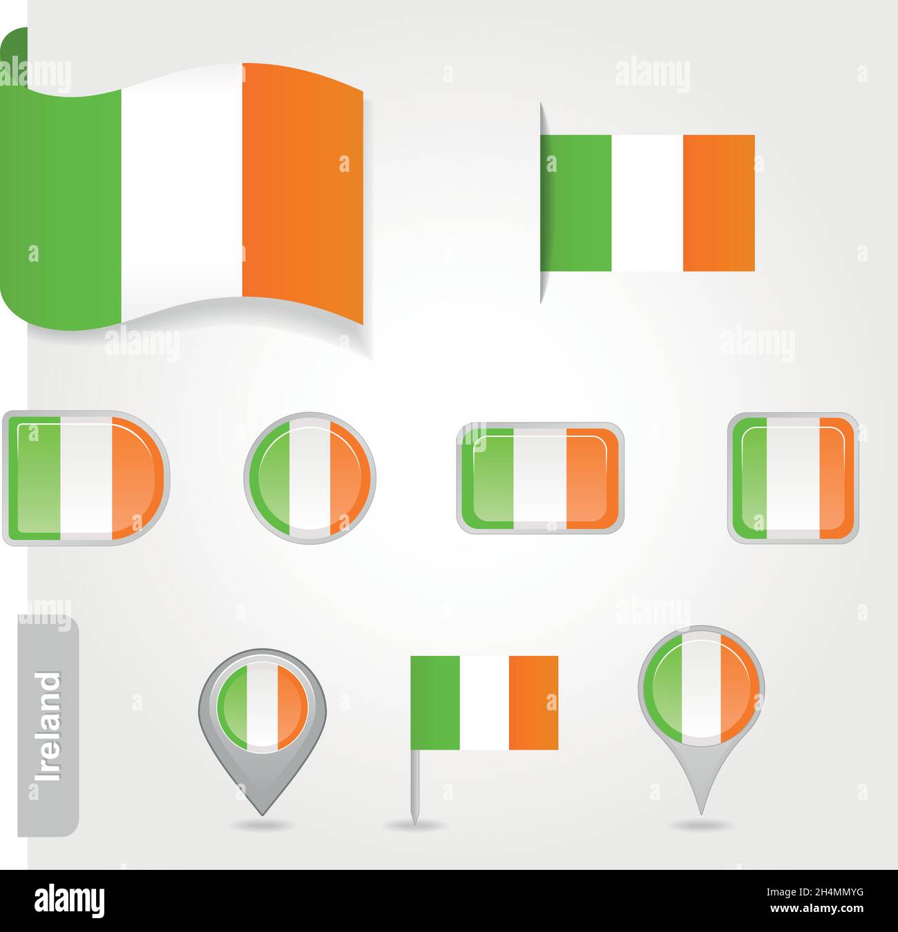 Irish country flag pin map marker hi-res stock photography and images ...