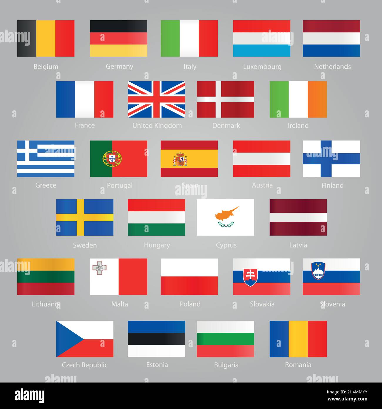 Flags of EU countries set EPS 10 Stock Vector Image & Art - Alamy