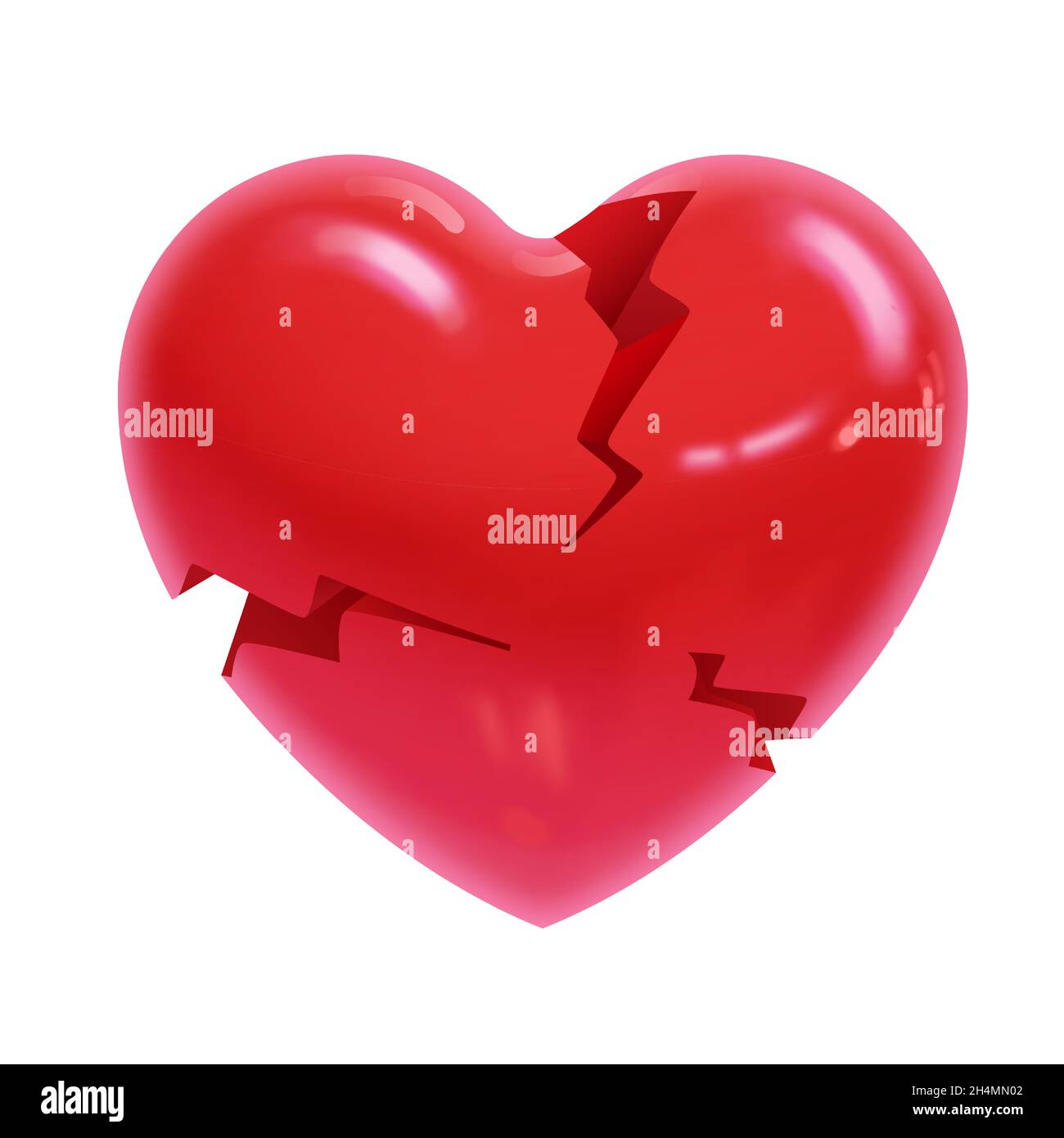 Realistic drawing of a broken heart - an icon for the game. Vector ...