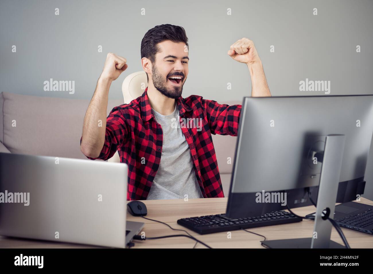 Happy victorious hi-res stock photography and images - Alamy