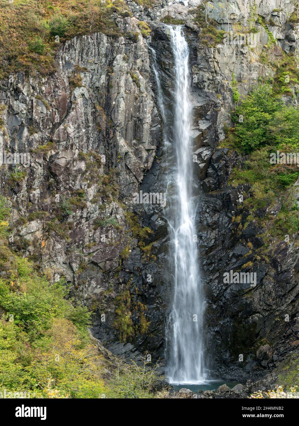 Eas Mor waterfall on Allt Coire na Banachdich mountain stream ...